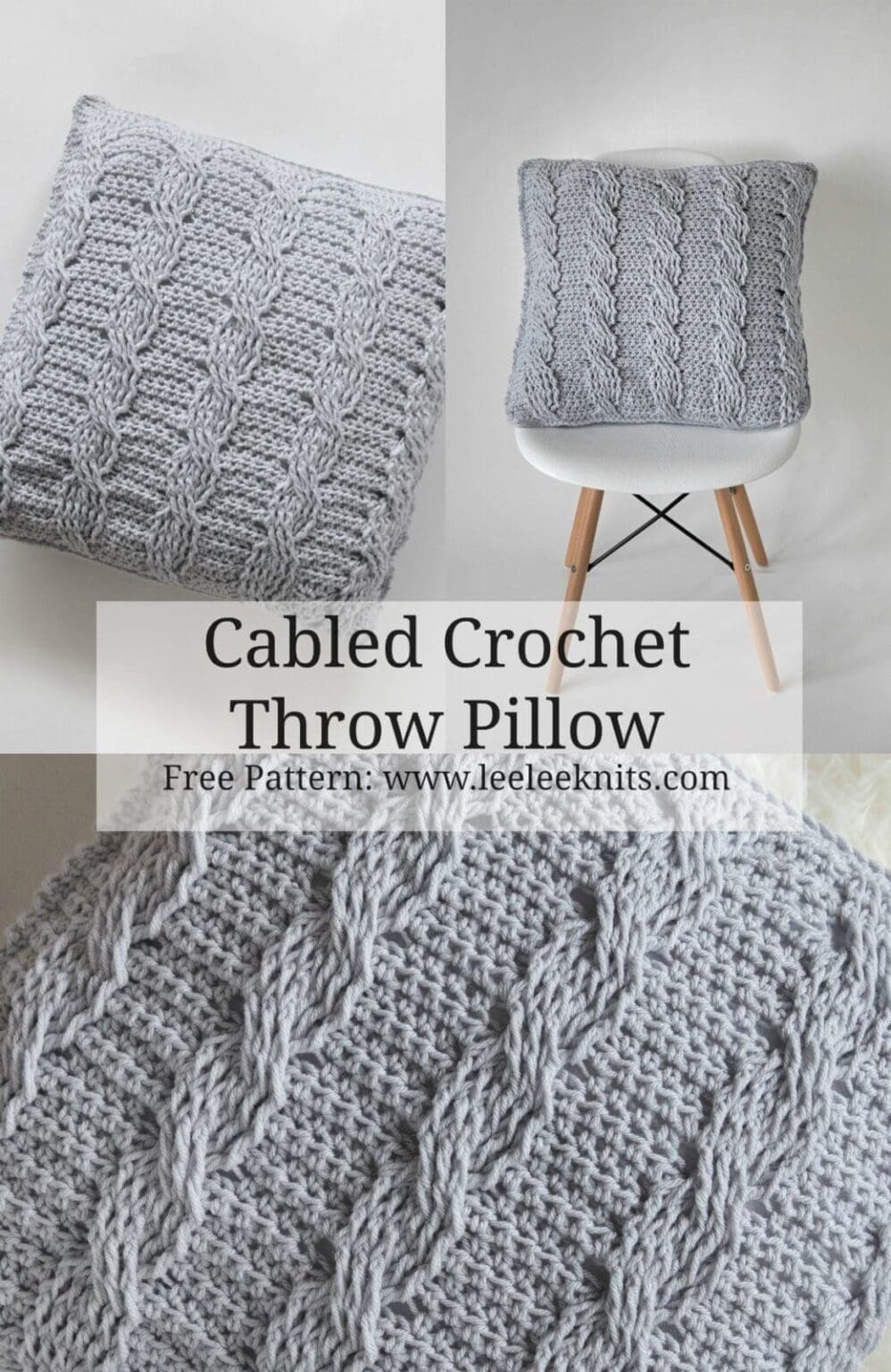 Crochet Cabled Throw Pillow Pattern - Leelee Knits