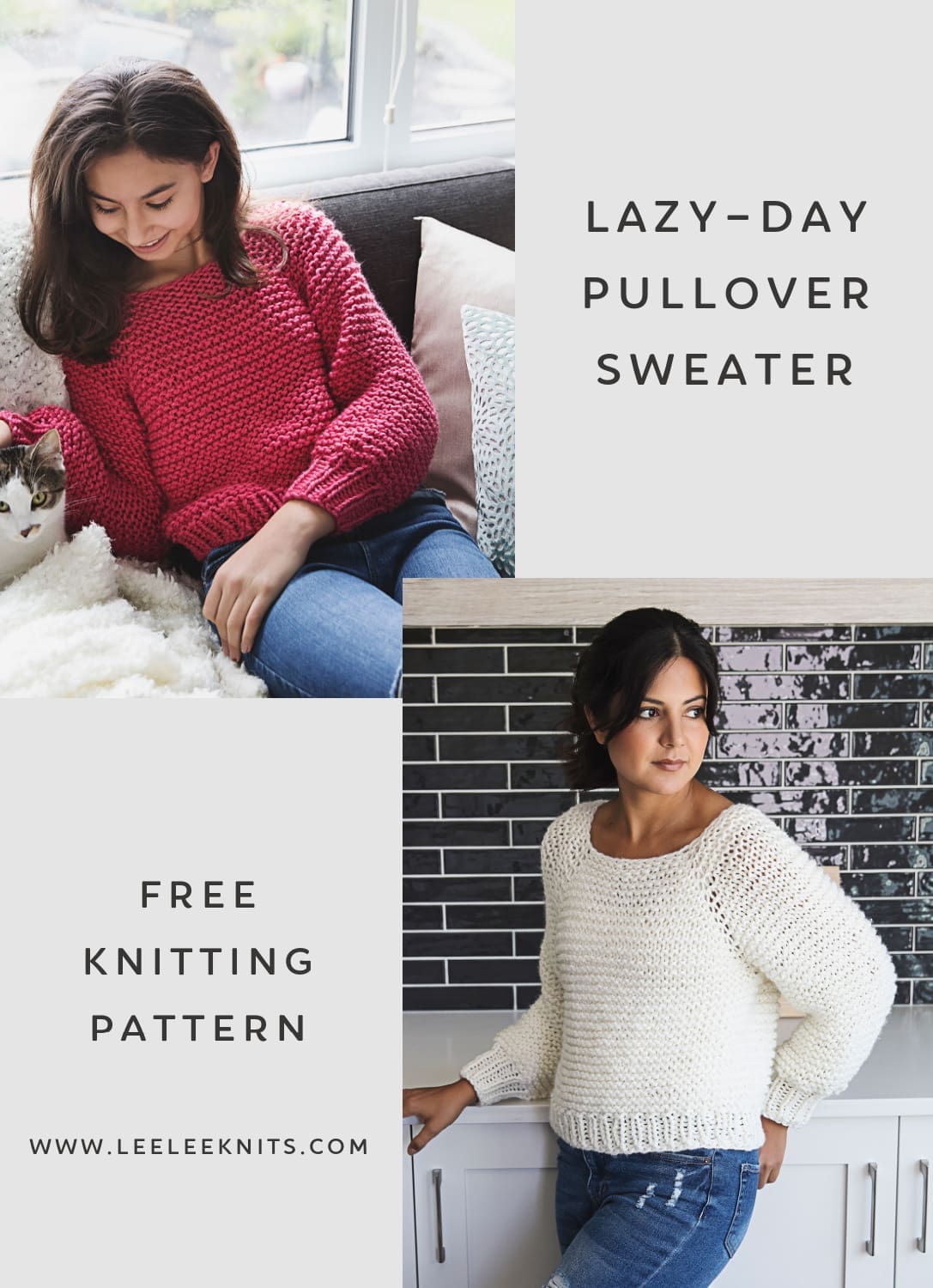 Free-Chunky-Knit-Sweater-Pattern - Leelee Knits