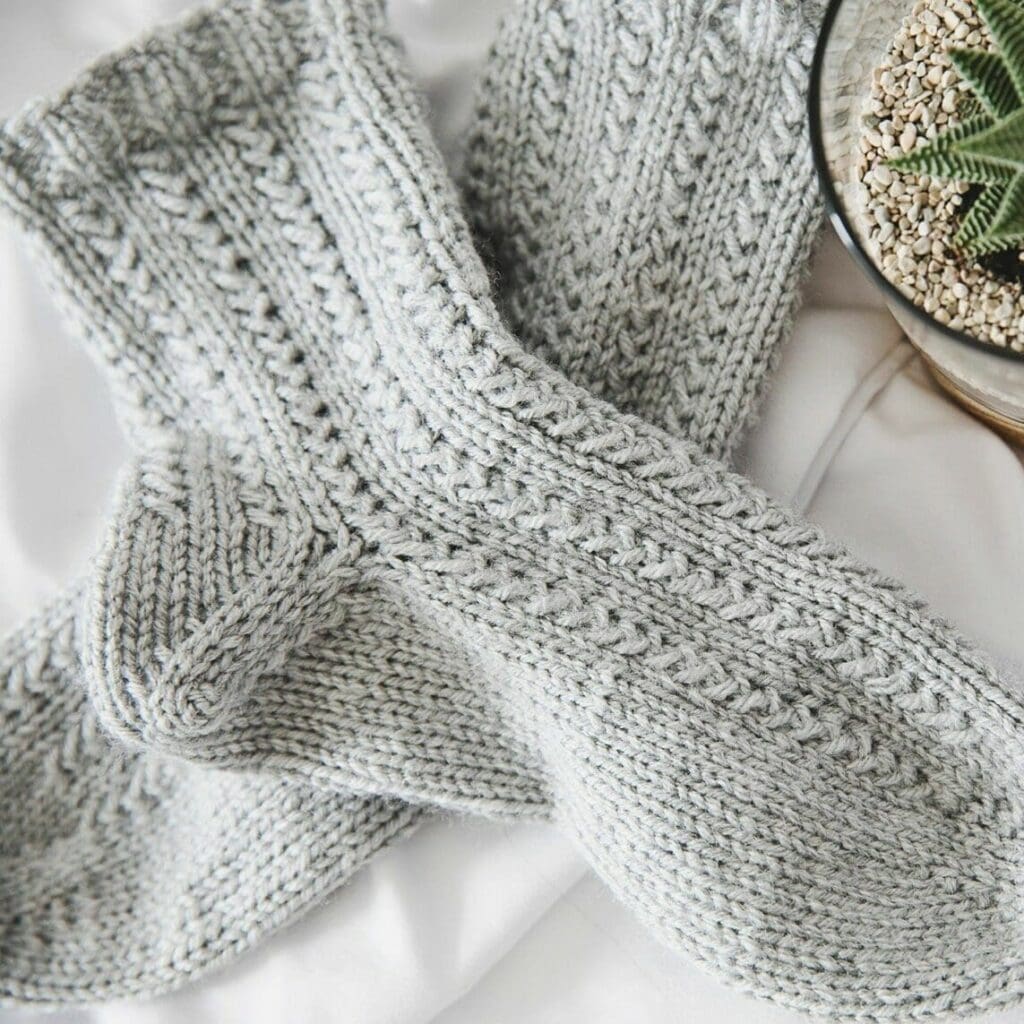Free Knit Socks Pattern - Bliss Lace Knit Socks - Leelee Knits