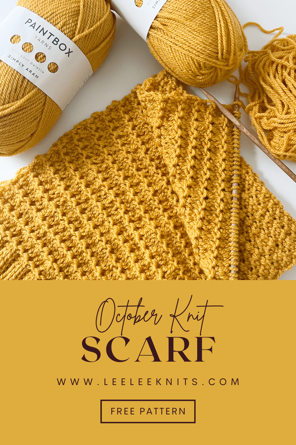 October Knit Scarf Pattern - Leelee Knits