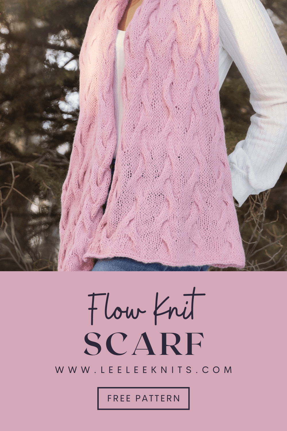 Simple Cable Knit Scarf Pattern - Leelee Knits