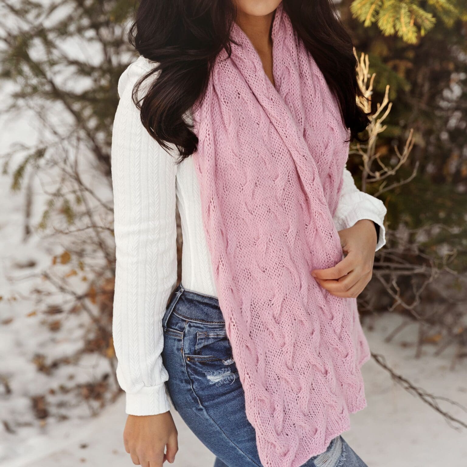 Simple Cable Knit Scarf Pattern - Leelee Knits