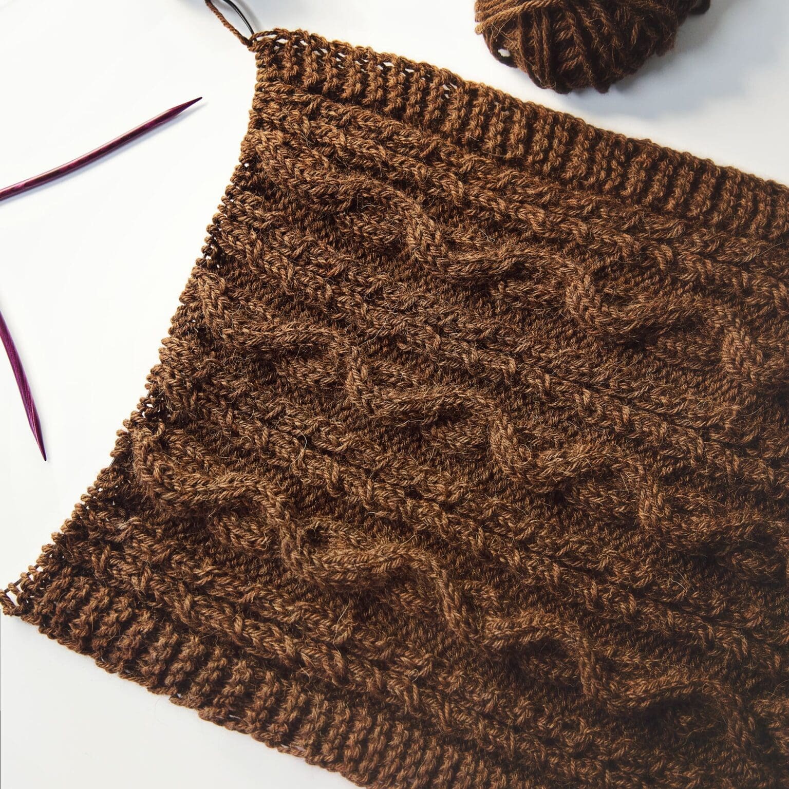 Alpine Cable Knit Scarf Pattern - Leelee Knits
