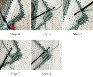 Neckline Ribbing Steps 4-8 Crochet Vest Pattern - Leelee Knits